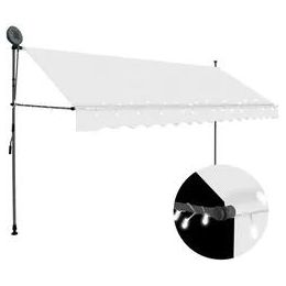 vidaXL Einziehbare Markise Handbetrieben mit LED 400 cm Creme