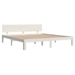vidaXL Massivholzbett Weiß 180x200 cm