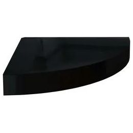 vidaXL Eck-Schweberegale 2 Stk. Hochglanz-Schwarz 25x25x3,8 cm MDF
