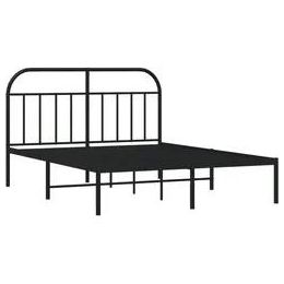 vidaXL Bettgestell mit Kopfteil Metall Schwarz 140x200 cm