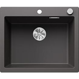 Blanco Pleon 6 Silgranit Spüle 523687 61,5 x 51 cm, felsgrau, Ablauffernbedienung mit Drehbetätigung