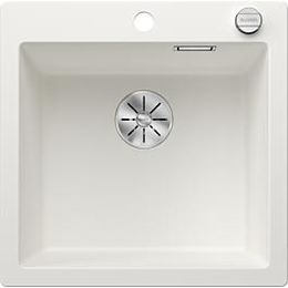 Blanco Pleon 5 Silgranit Spüle 523680 51,5 x 51 cm, weiß, Ablauffernbedienung mit Drehbetätigung