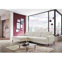 Ecksofa DIE PLANBAR "MP-IN20110 L-Form mit Federkern-Polsterung", beige (natur), B:302cm H:87cm T:178cm, 100% Polyester, Sofas, Ecksofa, optional mit Funktionen erh&auml;ltlich