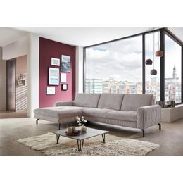 Ecksofa DIE PLANBAR "MP-IN20110 L-Form mit Federkern-Polsterung", rosa (rose), B:302cm H:87cm T:178cm, 100% Polyester, Sofas, Ecksofa, optional mit Funktionen erh&auml;ltlich