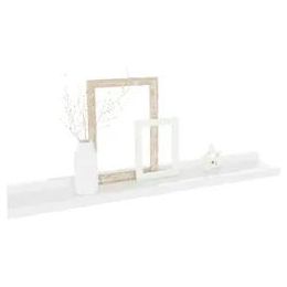 vidaXL Wandregale 2 Stk. Hochglanz-Weiß 60x9x3 cm