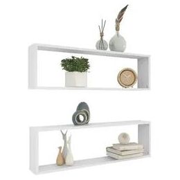 vidaXL Würfelregale 2 Stk. Weiß 100x15x30 cm Holzwerkstoff