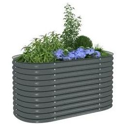 vidaXL Garten-Hochbeet 160x80x81 cm Verzinkter Stahl Grau