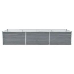 vidaXL Garten-Hochbeet Verzinkter Stahl 240x80x45 cm Grau