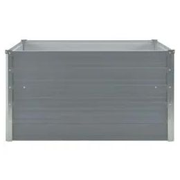 vidaXL Hochbeet 100 x 100 x 45 cm Verzinkter Stahl Grau
