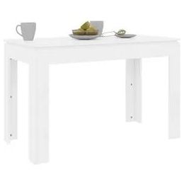 vidaXL Esstisch Hochglanz-Weiß 120x60x76 cm Holzwerkstoff