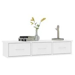 vidaXL Wand-Schubladenregal Weiß 88x26x18,5 cm Holzwerkstoff