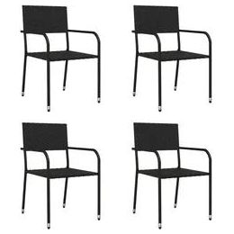 vidaXL 5-tlg. Garten-Essgruppe Schwarz Poly Rattan