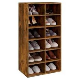 vidaXL Schuhregal Räuchereiche 54x34x100,5 cm Holzwerkstoff