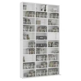 vidaXL CD-Schrank Weiß 102x16x177,5 cm Holzwerkstoff