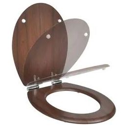 vidaXL Toilettensitz MDF Deckel mit Absenkautomatik Design Braun