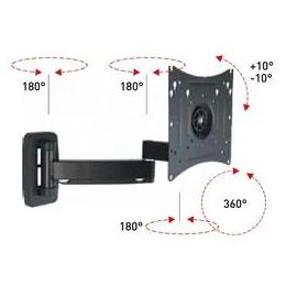 ROLINE LCD/TV-Wandhalterung, Extralang, 5 Drehpunkte, 10-40 Zoll, bis 25 kg