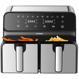 Steinborg 3in1 Dual Heißluftfritteuse 4+4L 10 automatische Programme 1700W