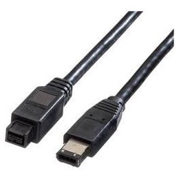 ROLINE IEEE 1394b / IEEE 1394 Kabel, 9/6polig, schwarz, 1,8 m