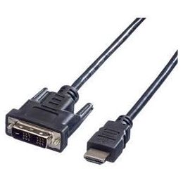 VALUE Kabel DVI (18+1) ST - HDMI ST, schwarz, 1,5 m