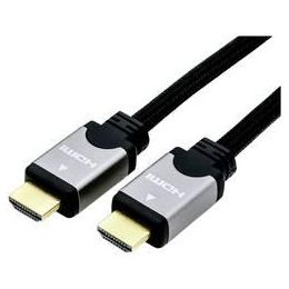ROLINE HDMI High Speed Kabel mit Ethernet, ST-ST, schwarz / silber, 1 m