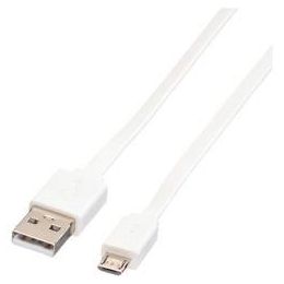 ROLINE USB 2.0 Kabel, USB A ST - Micro USB B ST, wei&szlig;, 1 m