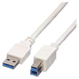 VALUE USB 3.2 Gen 1 Kabel, Typ A-B, wei&szlig;, 1,8 m