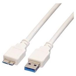 VALUE USB 3.2 Gen 1 Kabel, A ST - Micro B ST, wei&szlig;, 3 m