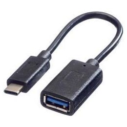 VALUE USB 3.2 Gen 1 Kabel, USB Typ C - A, ST/BU, OTG, schwarz, 0,15 m