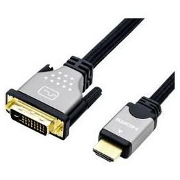 ROLINE Monitorkabel DVI (24+1) - HDMI, ST/ST, schwarz / silber, 2 m