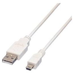 VALUE USB 2.0 Kabel, Typ A - 5-Pin Mini, wei&szlig;, 3 m