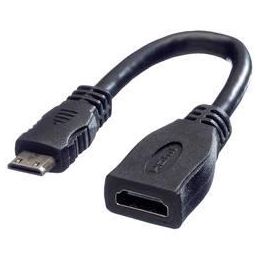 VALUE HDMI High Speed Kabel mit Ethernet, HDMI BU - Mini HDMI ST, 0,15 m