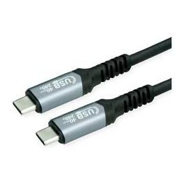 VALUE USB4 Gen3x2 Kabel, C&ndash;C, ST/ST, 8K UHD-2, 40Gbit/s, 240W, schwarz, 0,8 m