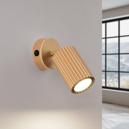 Wandstrahler Karbon, goldfarben, Ausladung 16 cm, Schalter