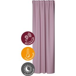Vorhang HOMING "Galdin" Gr. 1, rosa (rosé), B:140cm H:245cm, Polyester, Gardinen, Verdunklungsvorhang, blickdicht, Thermo, Energiesparend