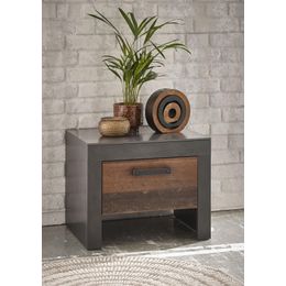 Nachtkommode Home Affaire "BROOKLYN", grau (matera), B:54cm H:44cm T:43cm, FSC-zertifizierter Holzwerkstoff, Sideboards, in dekorativer Rahmenoptik