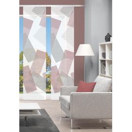 Schiebegardine Vision "NAYAH" Gr. 1, rot (bordeaux), B:60cm H:260cm, Polyester, Gardinen, SET,SCHIEBEVORHANG,BAMBUS,DIGITALDRUCK