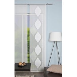 Schiebegardine Home Wohnideen "GENDRY" Gr. 1, weiß (wollweiß), B:60cm H:245cm, Polyester, Gardinen, HxB: 245x60, Schiebevorhang Effektvoile Scherli