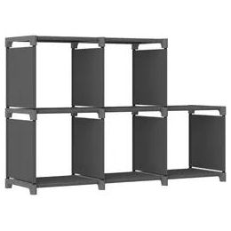 vidaXL Würfel-Regal 5 Fächer Grau 103x30x72,5 cm Stoff