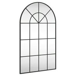vidaXL Wandspiegel Schwarz 60x100 cm Gewölbt Eisen