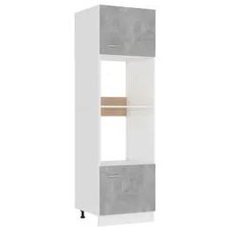 vidaXL Mikrowellenumbauschrank Betongrau 60x57x207 cm Holzwerkstoff