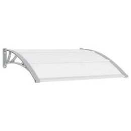 vidaXL Türvordach Grau und Transparent 120x75 cm PC