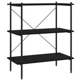 vidaXL Regal mit 3 Böden Schwarz 80x40x92 cm