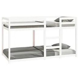vidaXL Etagenbett Weiß 90x190 cm Massivholz Kiefer