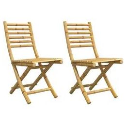 vidaXL Gartenstühle 2 Stk. Klappbar 43x54x88 cm Bambus