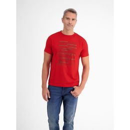 Lerros T-Shirt &raquo;T-Shirt mit Logoprint und Rundhalsausschnitt&laquo; URBAN RED M M Moderne, normale Passform