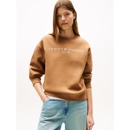 Tommy Hilfiger Damen Sweatshirt &raquo;MDRN REG CORP LOGO C-NK SWTSHRT&laquo;, mit Logoschriftzug braun M (38)