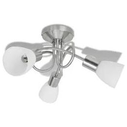 vidaXL Deckenleuchte mit Glas-Lampenschirmen für 3 E14 Glühlampen