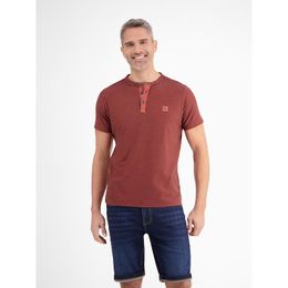Lerros Henleyshirt »Herren Serafino-Shirt, gestreift« EARTH RED M M Normale Passform
