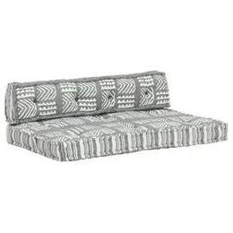 vidaXL Palettensofa-Auflage Grau Stoff Patchwork