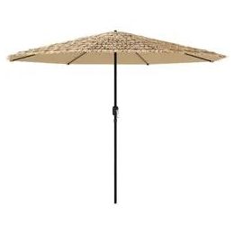 vidaXL Sonnenschirm mit LED und Stahlmast Braun 324x324x247 cm
